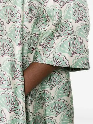 La DoubleJ Fans-print Maxi Dress
