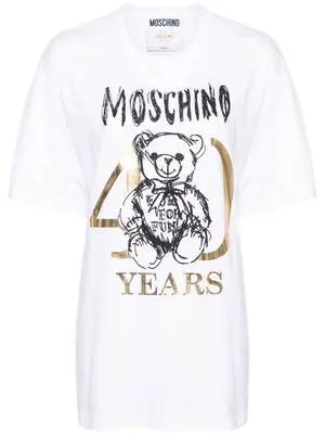 Moschino Teddy Bear-print Cotton T-shirt - White