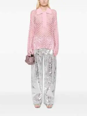 David Koma Crystal-embroidered Net Top