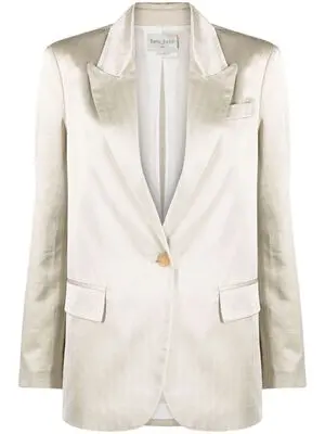FORTE_FORTE Single-breasted Satin Blazer - Neutrals