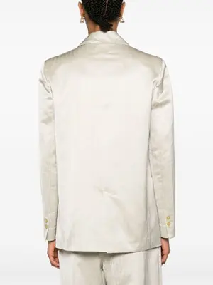 FORTE_FORTE Single-breasted Satin Blazer - Neutrals