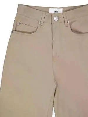 AMI Paris High-waisted Flared Trousers - Neutrals