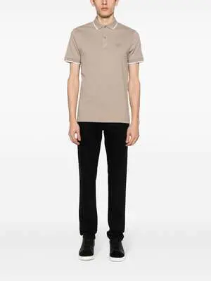 BOSS Logo-patch Piqué Polo Shirt - Neutrals
