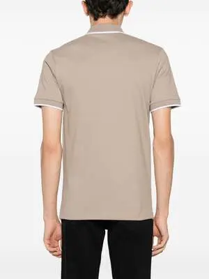 BOSS Logo-patch Piqué Polo Shirt - Neutrals
