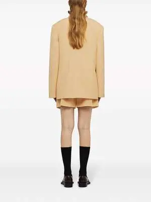 JIL SANDER Pleated Cotton Short Shorts