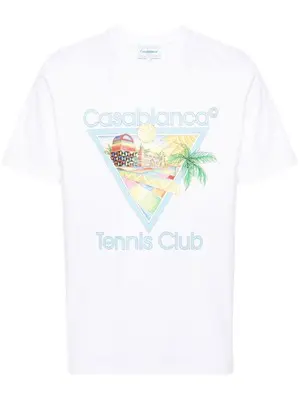 Casablanca Afro Cubism Tennis Club Cotton T-shirt - White