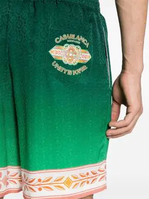 Casablanca Unity Is Power Silk Shorts