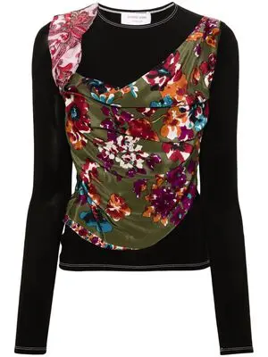 MARINE SERRE Regenerated Scarves Draped T-shirt