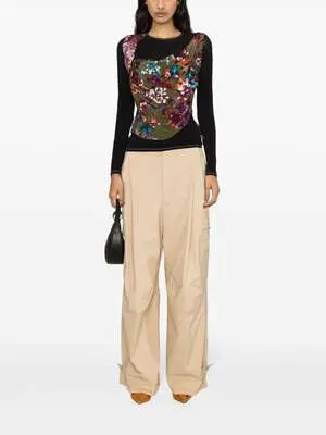 MARINE SERRE Regenerated Scarves Draped T-shirt
