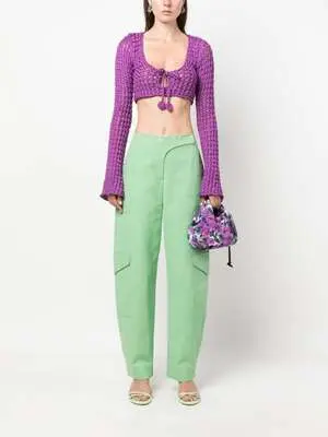 Moschino Open-knit Cropped Top - Purple