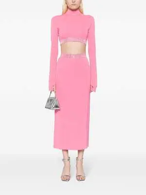 David Koma Rhinestone-embellished Crop Top