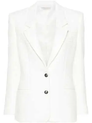 Alessandra Rich Single-breasted Bouclé Blazer - White