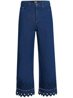 Karl Lagerfeld Broderie Anglaise Cropped Jeans