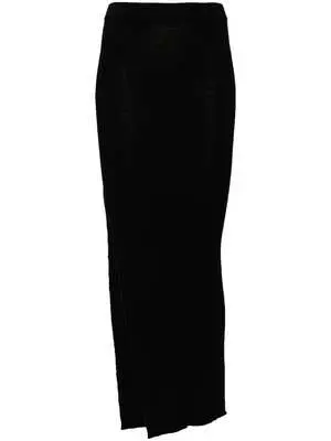Rick Owens Ziggy Ribbed-knit Maxi Skirt - Black