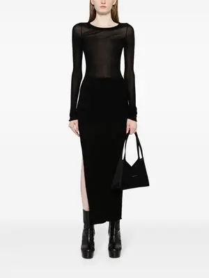 Rick Owens Ziggy Ribbed-knit Maxi Skirt - Black