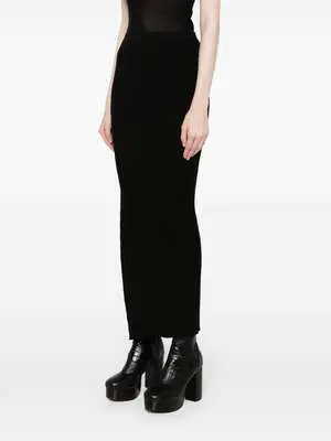 Rick Owens Ziggy Ribbed-knit Maxi Skirt - Black