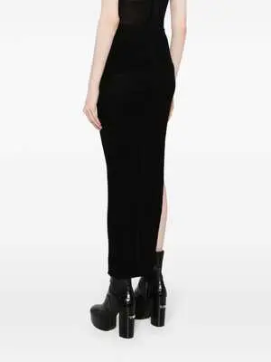 Rick Owens Ziggy Ribbed-knit Maxi Skirt - Black