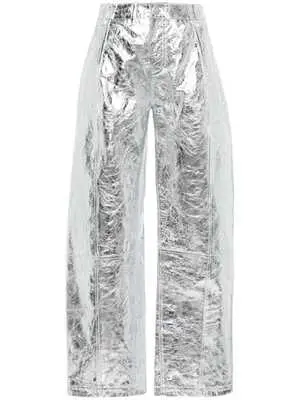 David Koma Metallic Wide-leg Trousers