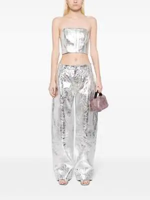 David Koma Metallic Wide-leg Trousers
