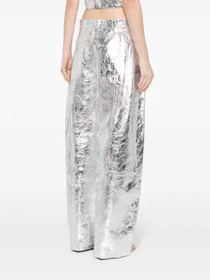 David Koma Metallic Wide-leg Trousers