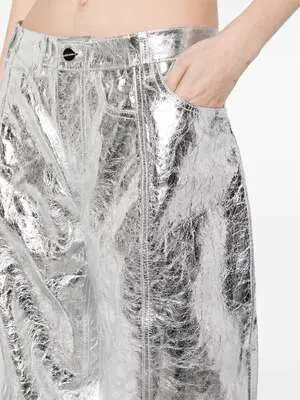 David Koma Metallic Wide-leg Trousers