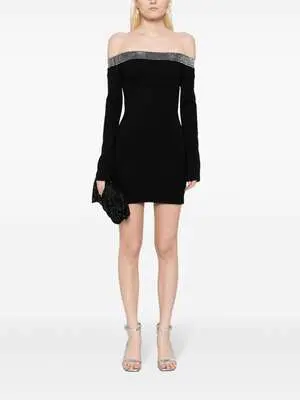 David Koma Crystal-embellished Off-shoulder Dress