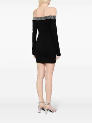 David Koma Crystal-embellished Off-shoulder Dress
