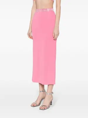 David Koma Crystal-embellished Midi Skirt - Pink