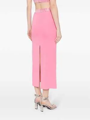 David Koma Crystal-embellished Midi Skirt - Pink