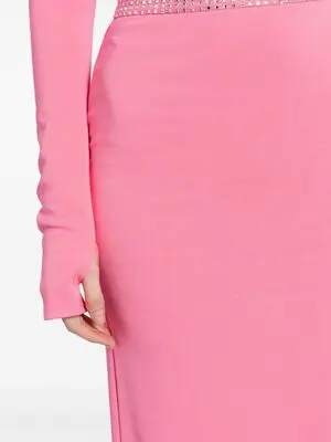 David Koma Crystal-embellished Midi Skirt - Pink