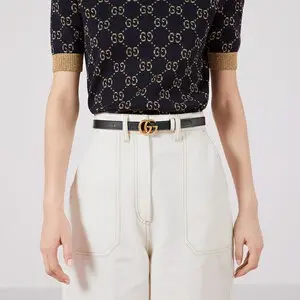 Gucci Gg Marmont Reversible Skinny Belt