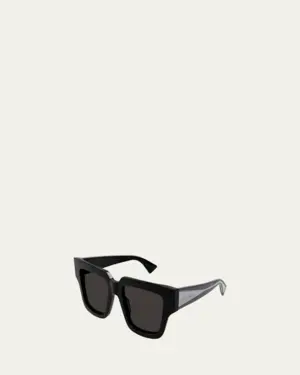 Bottega Veneta Engraved Logo Acetate Cat Eye Sunglasses
