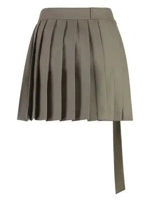 Ami Pleated Virgin Wool Wrap Skirt
