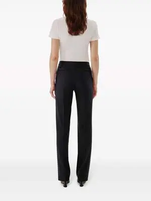 Another Tomorrow Slim-cut Tailored Trousers - Black