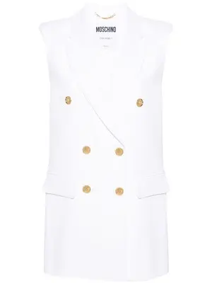 Moschino Double-breasted Blazer Gilet - White