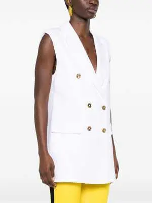 Moschino Double-breasted Blazer Gilet - White