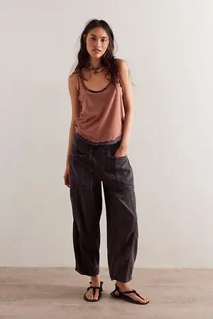 Free People We The Free Silverton Pull-on Barrel Jeans - Smokescreen