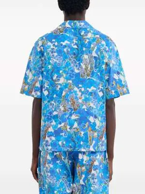 Marni Floral-print Cotton Shirt - Blue