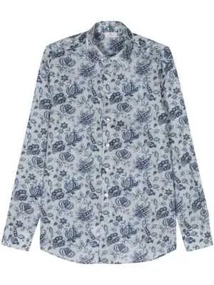Etro Paisley-print Cotton Shirt - Blue