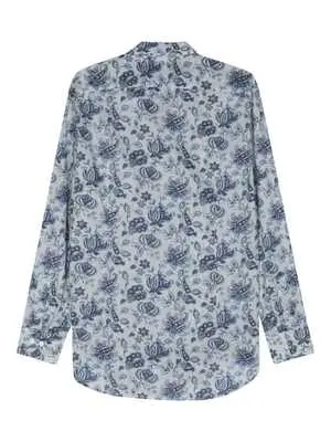 Etro Paisley-print Cotton Shirt - Blue
