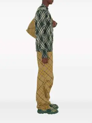 Burberry Plaid Crinkled-effect Jumper - Green