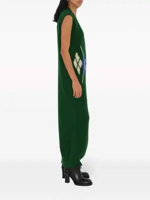 Burberry Argyle-intarsia Wool Maxi Dress