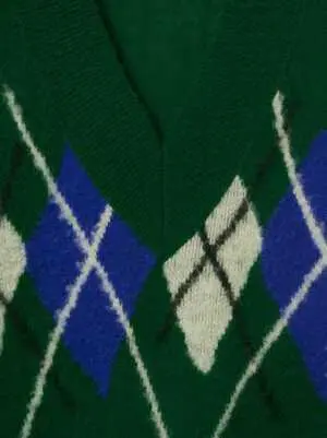 Burberry Argyle-intarsia Wool Maxi Dress