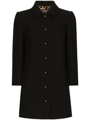 Dolce & Gabbana Logo-engraved Single-breasted Coat