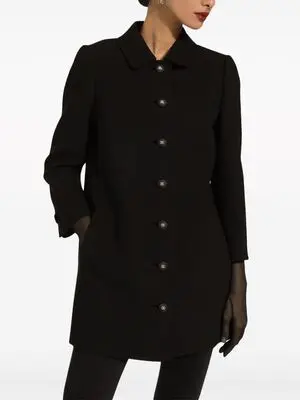 Dolce & Gabbana Logo-engraved Single-breasted Coat