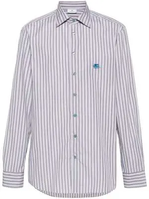 Etro Striped Cotton Shirt - Purple