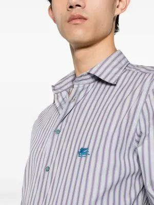 Etro Striped Cotton Shirt - Purple