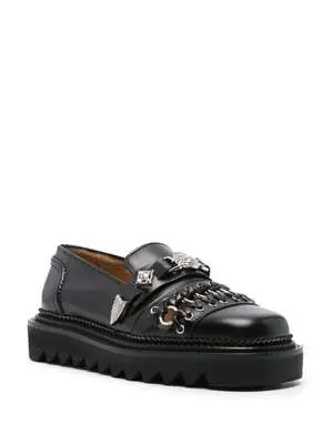 Toga Ring-detail Leather Loafers