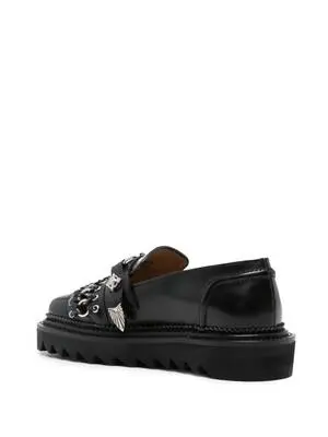 Toga Ring-detail Leather Loafers
