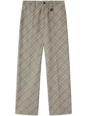 AMBUSH Checked Straight-leg Trousers - Grey